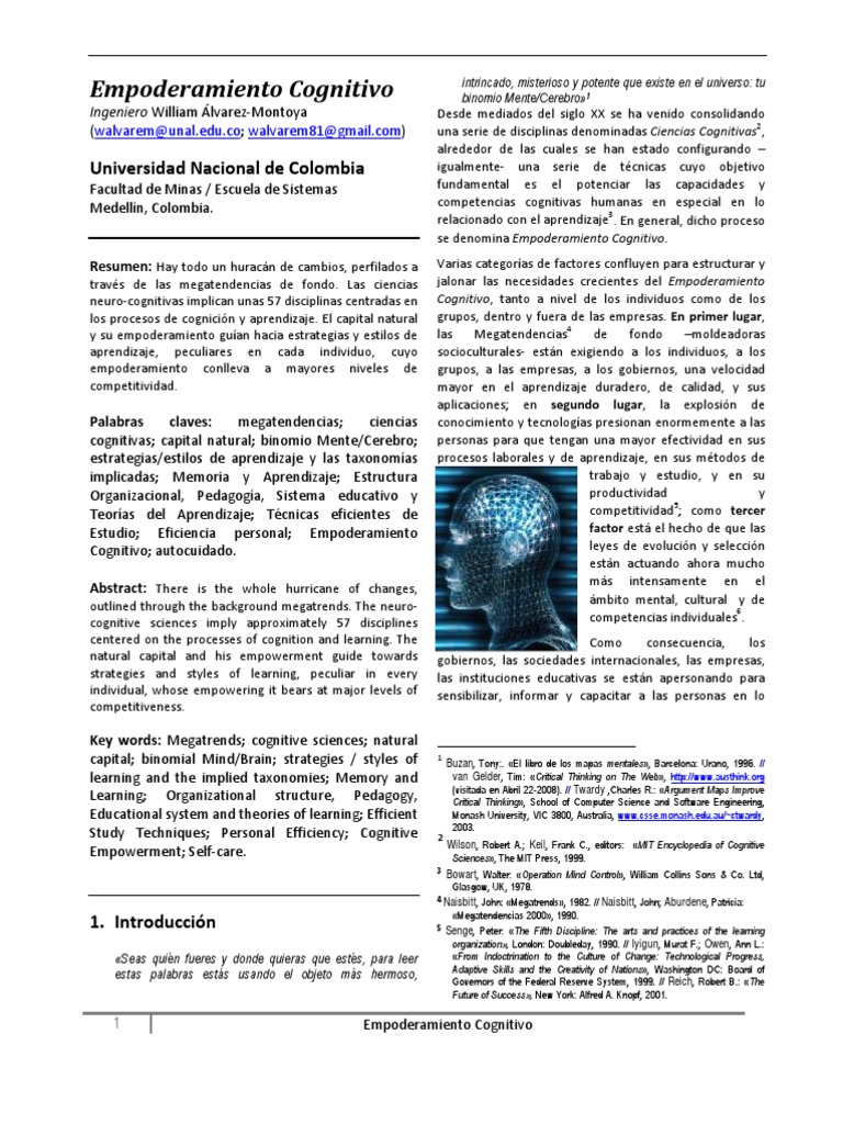 Empoderamiento Cognitivo y Aprendizaje | PDF | Empoderamiento | Percepción