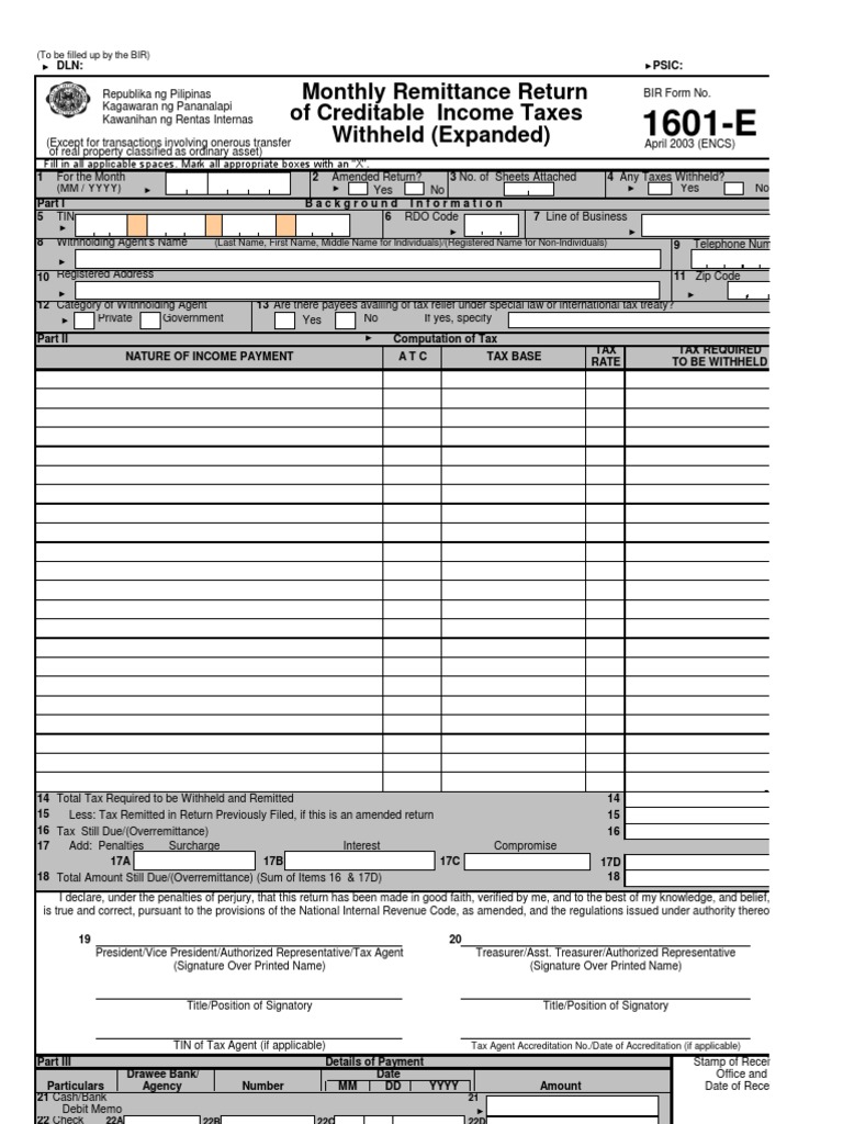 1601E | PDF | Withholding Tax | Taxes