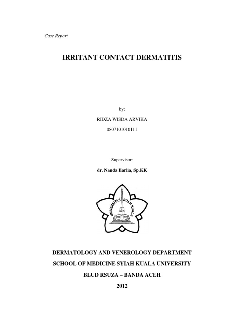 Case Report Dermatitis Contact | PDF | Dermatitis | Allergy