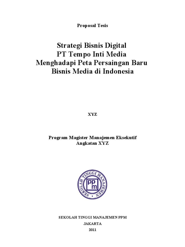Contoh Proposal Thesis | PDF