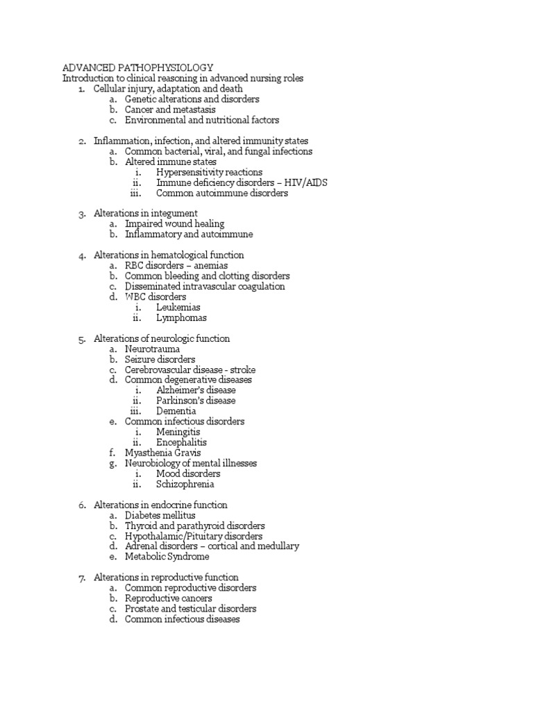 Advanced Pathophysiology | PDF | Inflammation | Autoimmunity