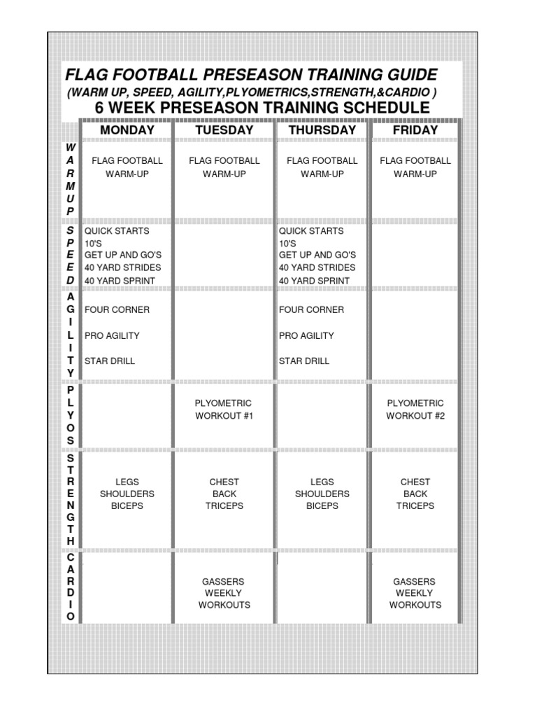 Flag Football Preseason Training Guide | PDF | Sports & Recreation ...