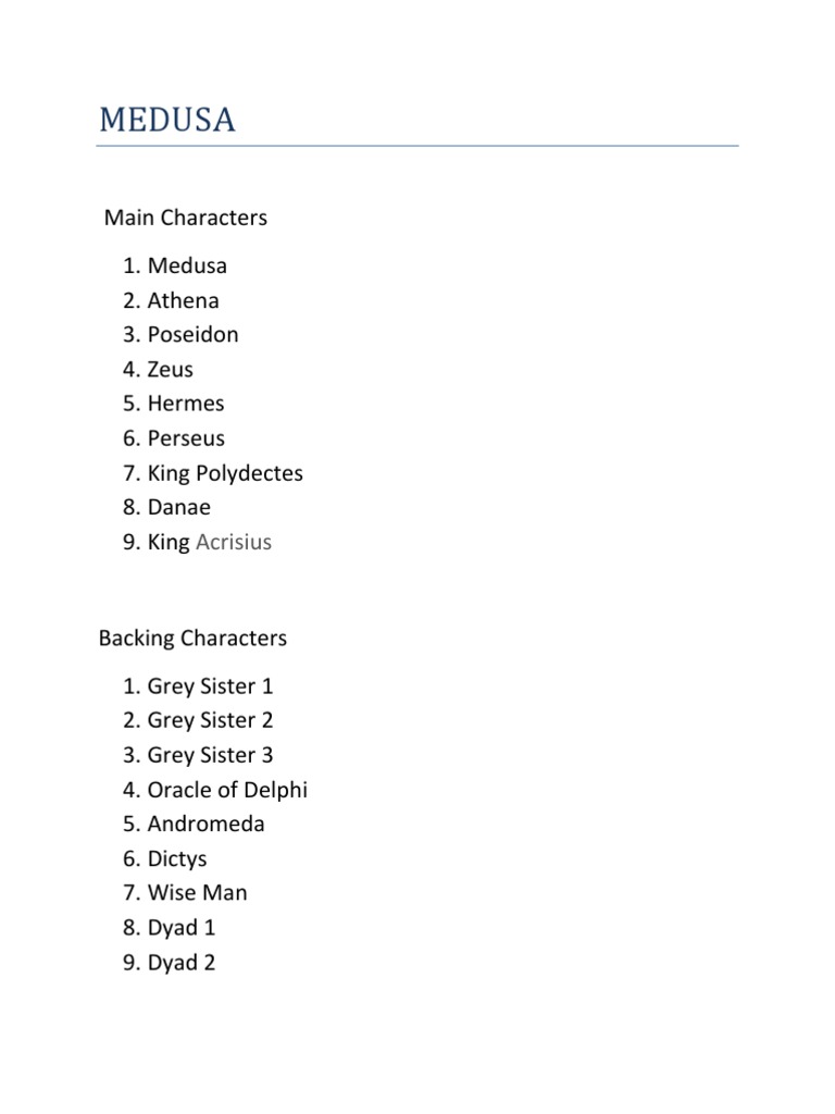 Medusa Play | PDF | Medusa | Athena