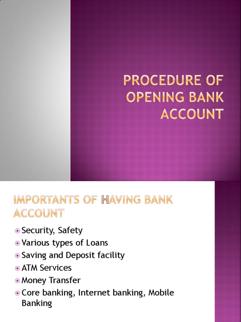 On Opening Bank Account | PDF | Deposit Account | Transaction Account
