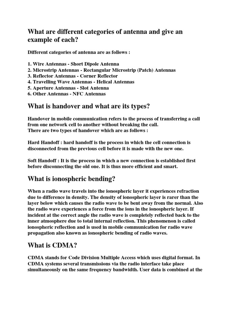 ECE Interview Questions With Answers | PDF | Antenna (Radio) | Code ...
