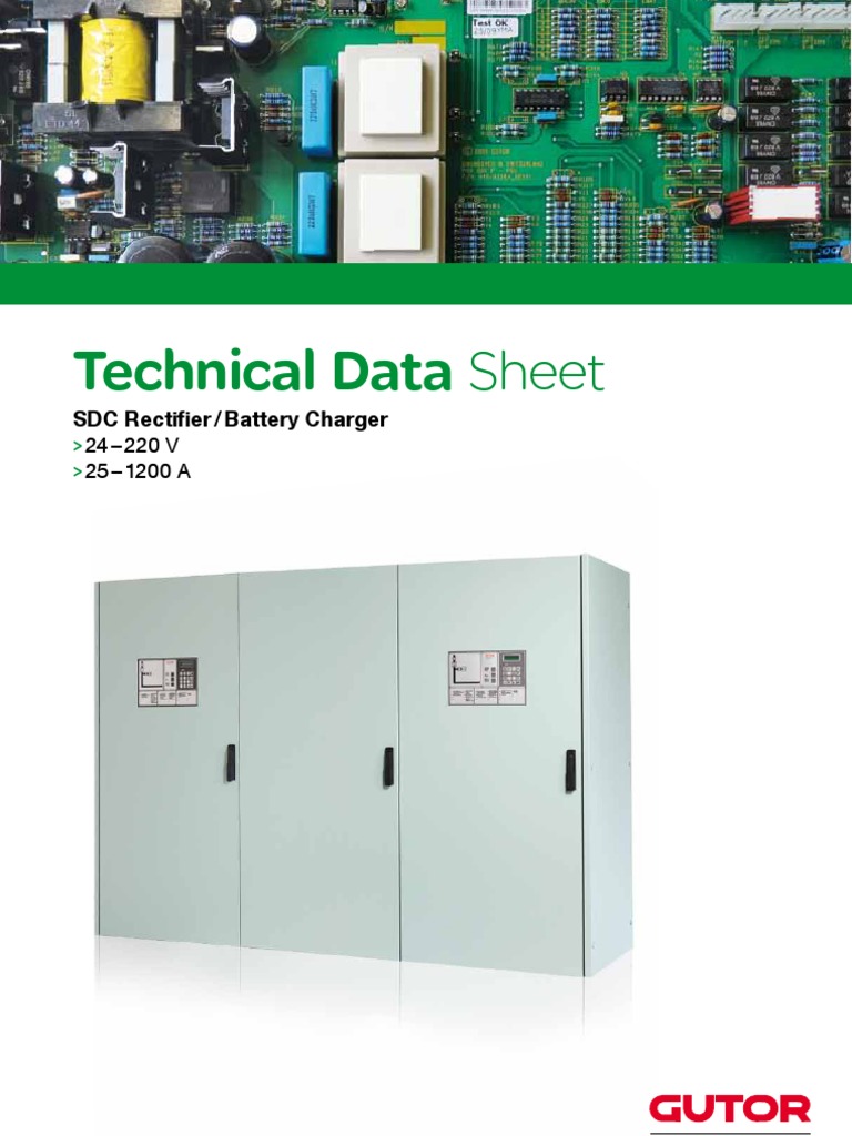 Technical Data Sheet - SDC | PDF | Rectifier | Battery Charger