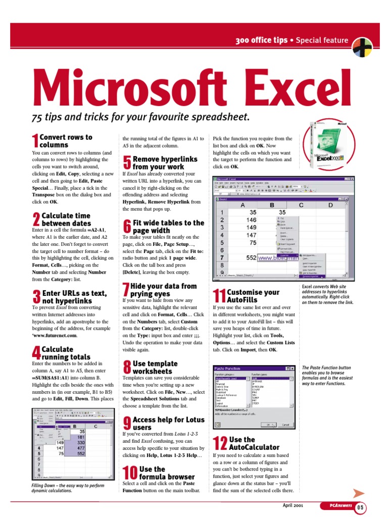 300 Excel Tips | PDF | Microsoft Excel | Spreadsheet