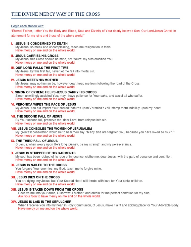 Divine Mercy Way of The Cross | PDF | Mercy | Jesus