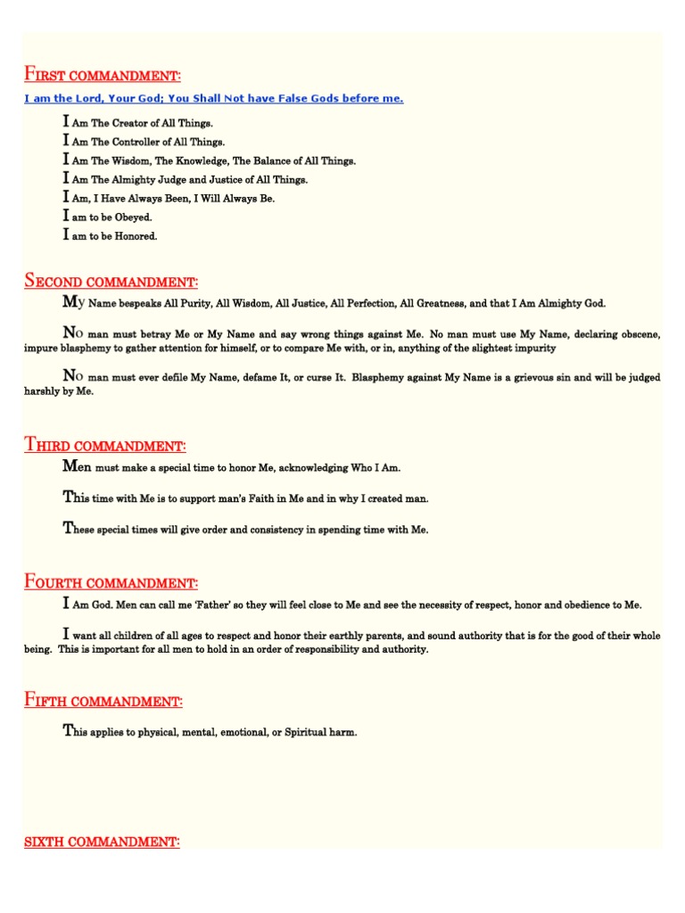 Ten Commandments Further Explained | PDF | Ten Commandments | Dignity