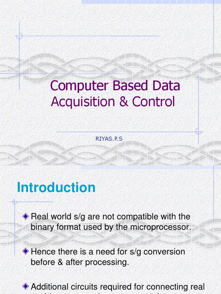 Computer Based Data Acquisition & Control: Riyas.P.S | PDF | Analog To ...