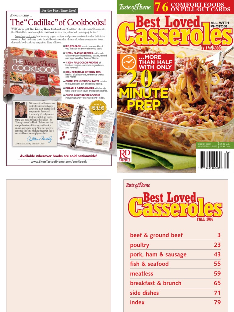 Taste of Home Cookbook Magazine - Casseroles | PDF | Chicken Soup ...