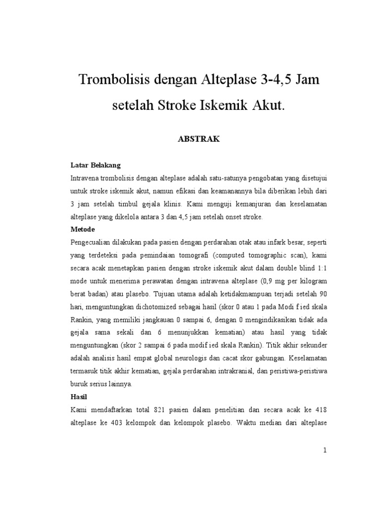 Trombolisis Dengan Alteplase 3 | PDF
