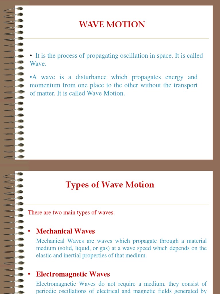 Types and Properties of Wave Motion | PDF | Science & Mathematics