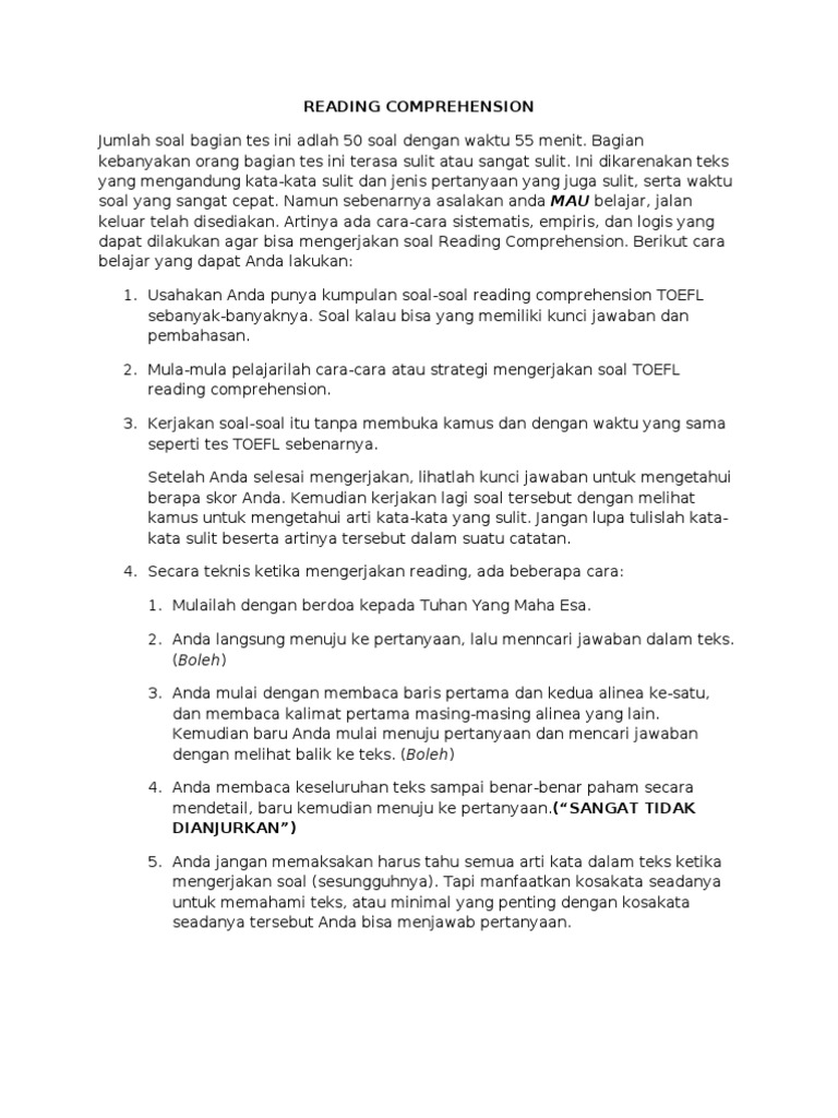 Reading Comprehension | PDF | Seni & Disiplin Bahasa