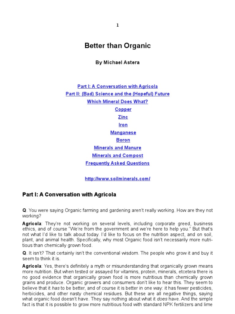 Better Than Organic by Michael Astera | Download Free PDF | Organic ...