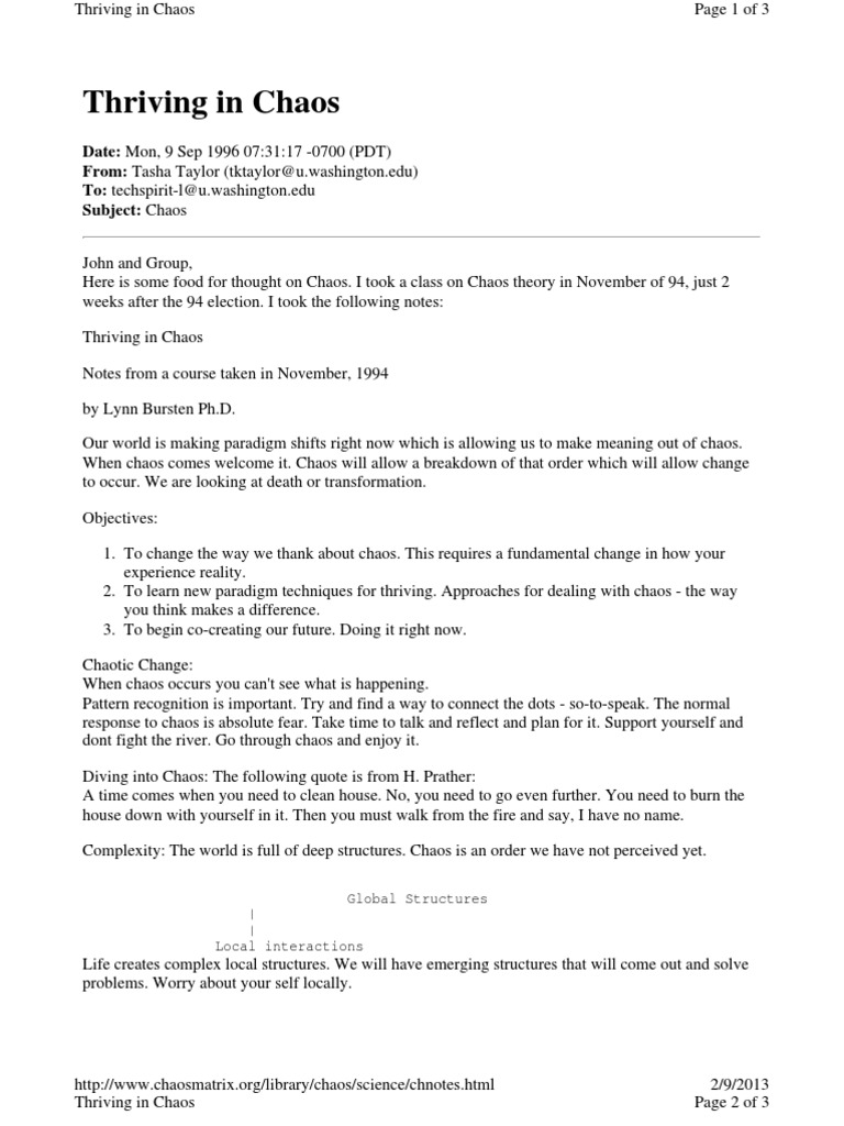 Chaos Notes | PDF | Chaos Theory | Paradigm