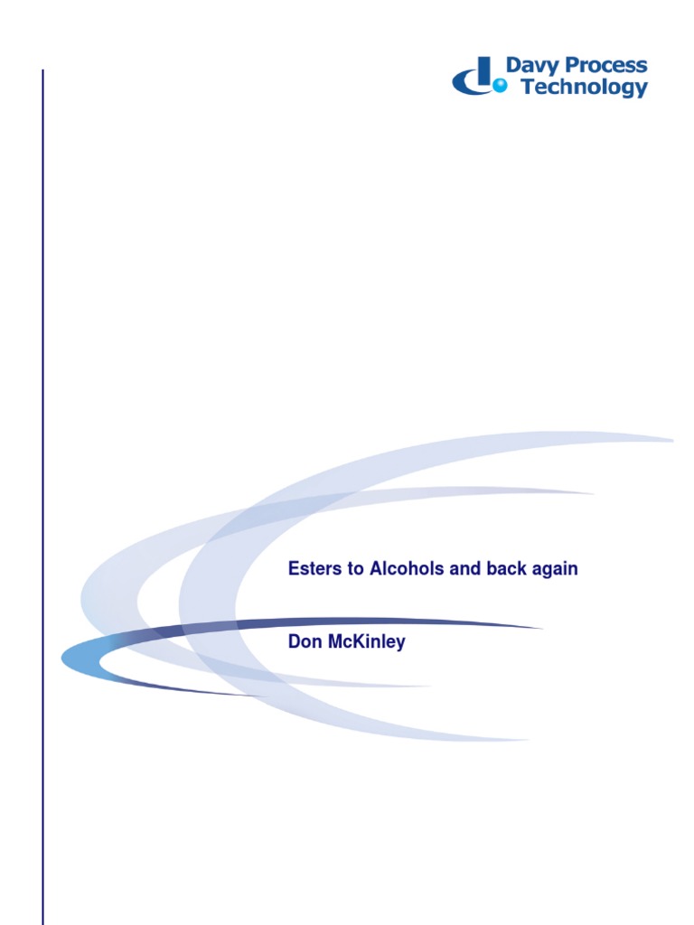 Davy Process BDO - Esters To Alcohols and Back | PDF | Ester ...