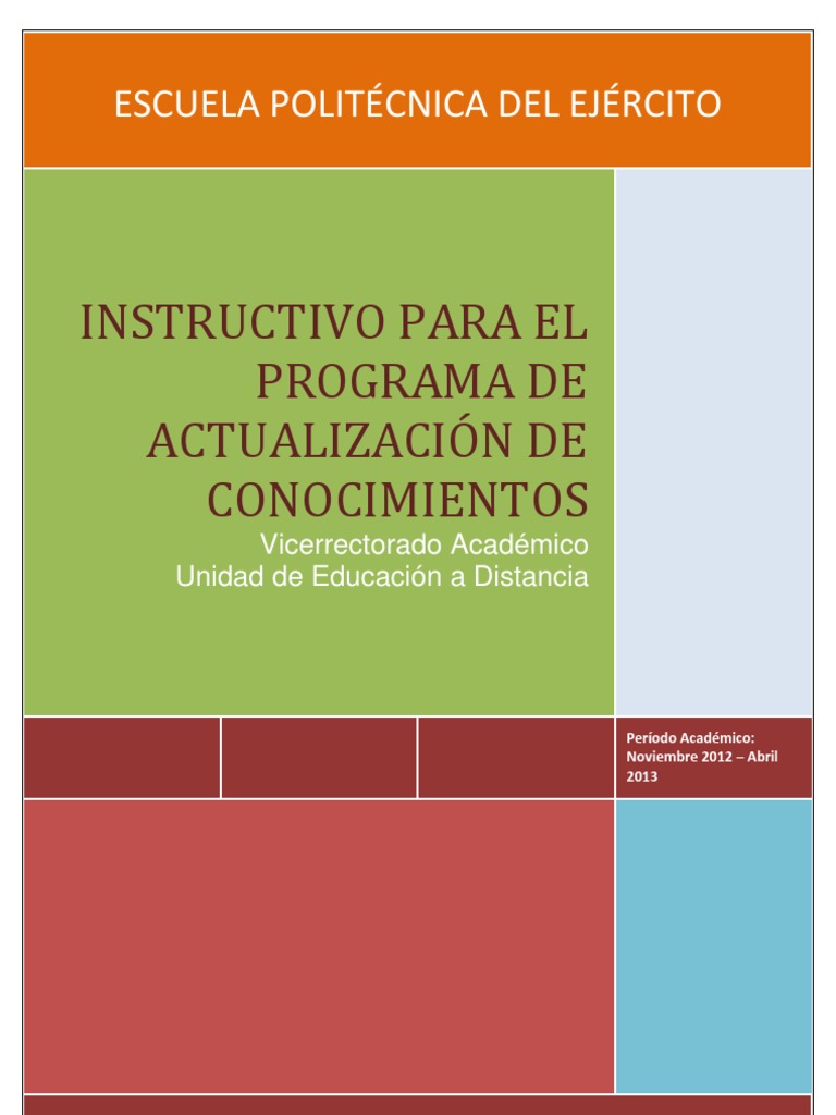 30.instructivo UED-ESPE 01.0 Estructuracion de Las Guias de Estudio Act Conoc-Revisado1 | PDF ...