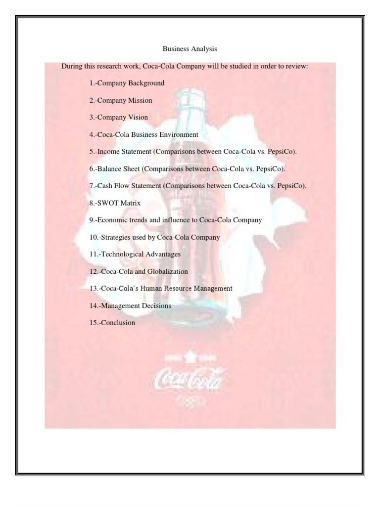 A Comprehensive Financial Analysis of Coca-Cola Company: Comparing ...