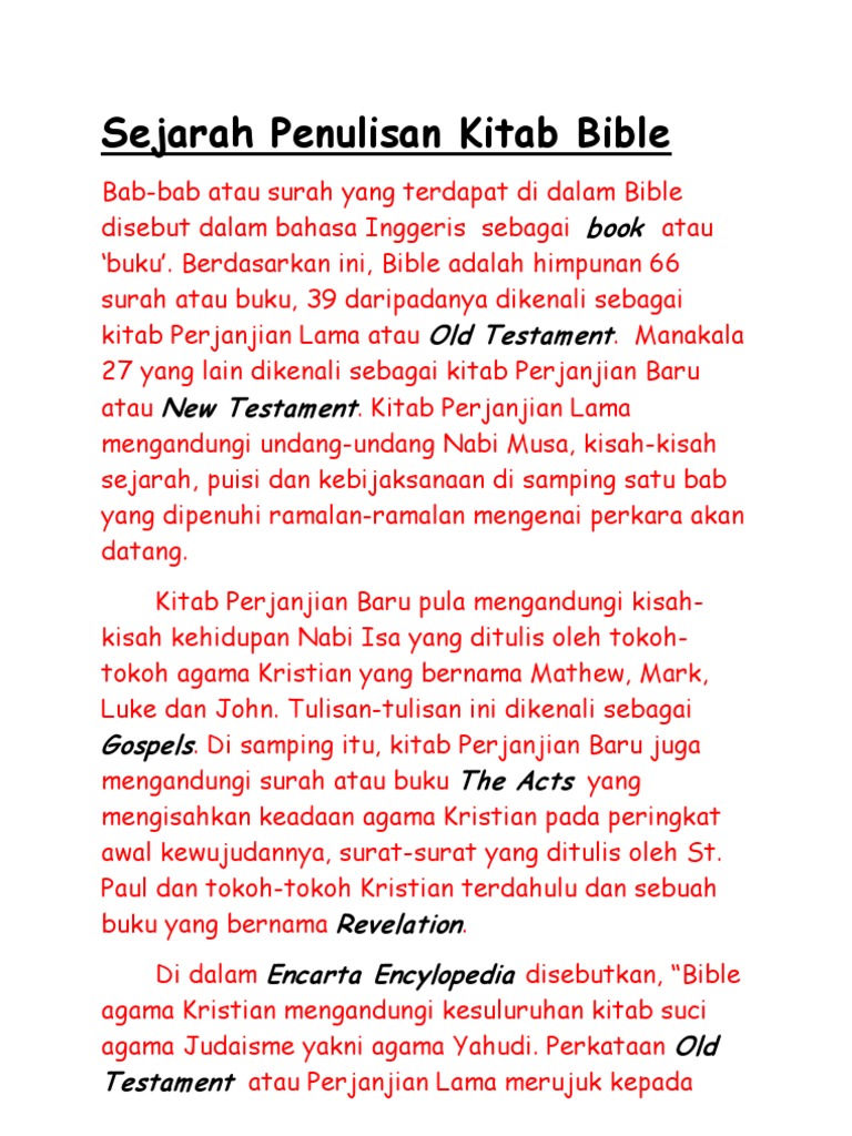 Sejarah Penulisan Kitab Bible | PDF | Ilmu Sosial