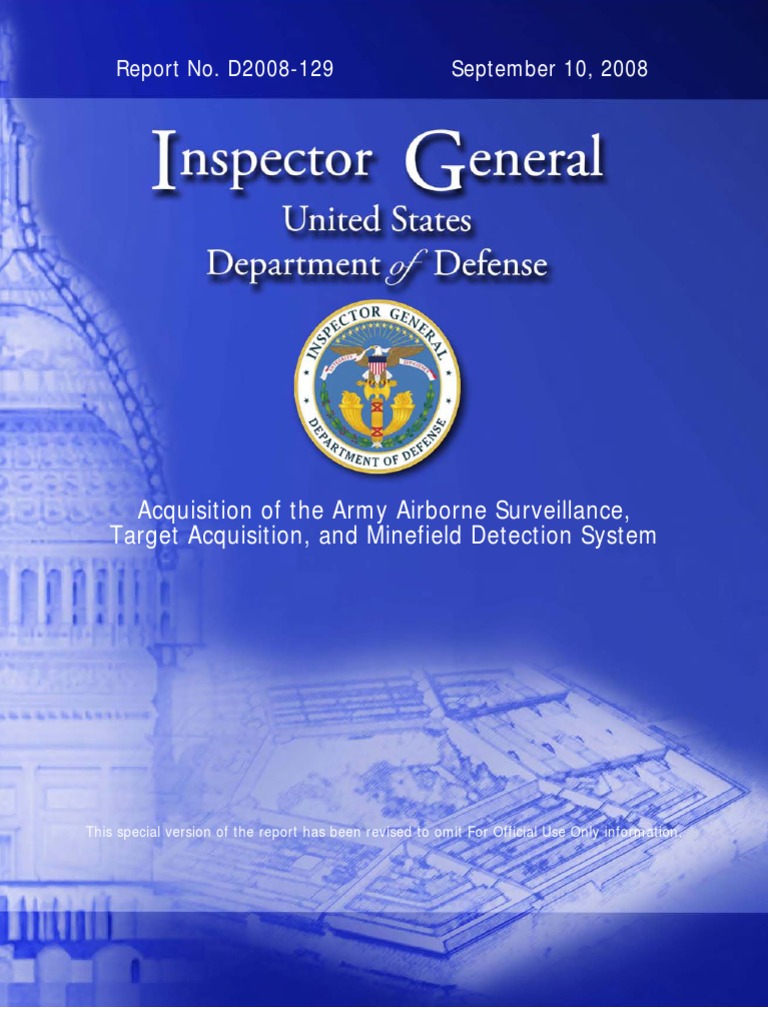 Report No. D2008-129 September 10, 2008 | PDF | Reconnaissance | United ...