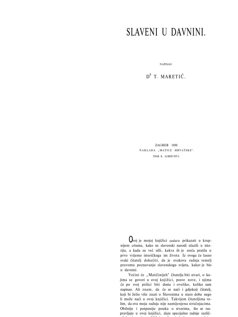 Tomislav Maretić, Slaveni U Davnini | PDF