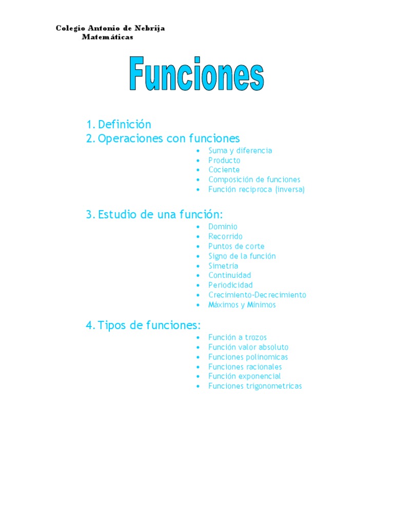 Funciones 4 Eso Teoria | PDF | Función continua | Función (Matemáticas)