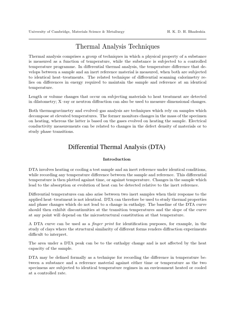 (Ebook) - Thermal Analysis Techniques | PDF | Differential Scanning ...