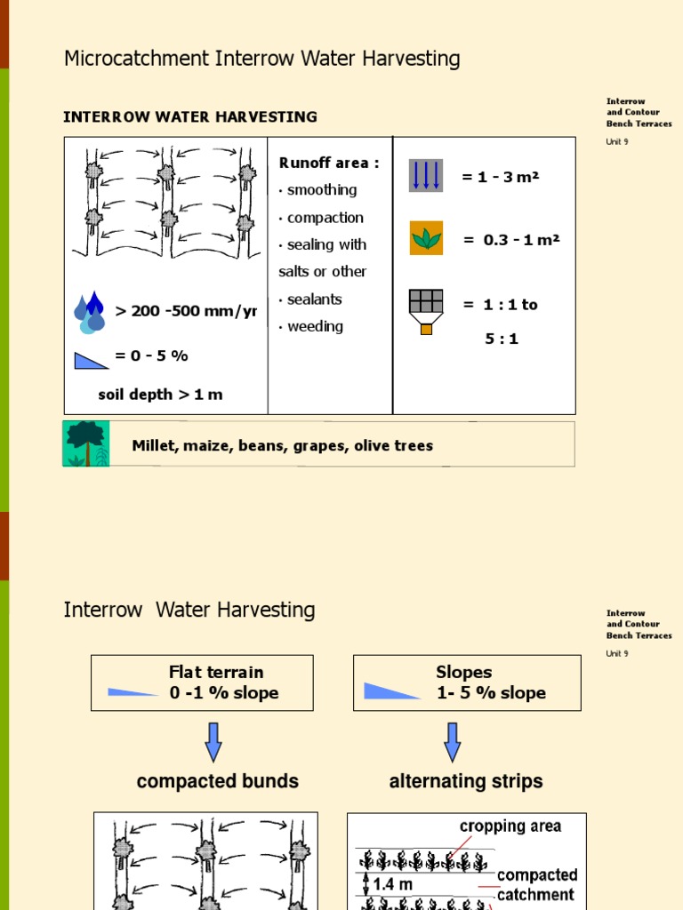 Microcatchment Interrow Water Harvesting Techniques | PDF | Surface ...