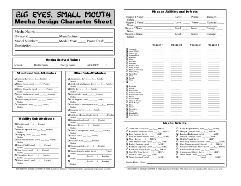 [BESM 4] Expanded Character Sheet Dyskami Publishing, 60% OFF