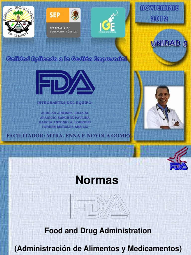 Normas de la FDA en Alimentos y Medicamentos | PDF | Administración de ...
