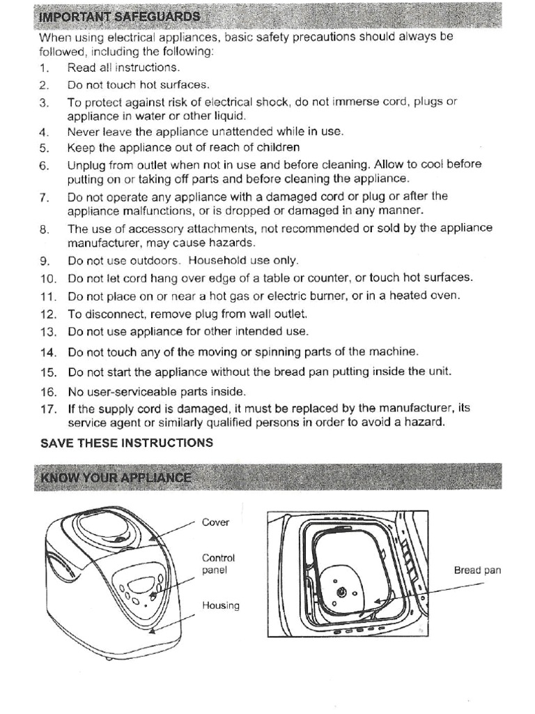 Cookworks Breadmaker Manual ENG PDF