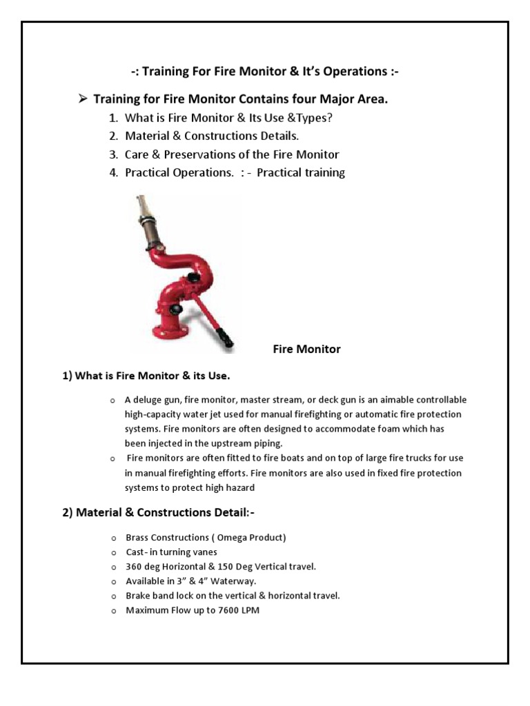 Training For Fire Monitor | PDF | Technology & Engineering
