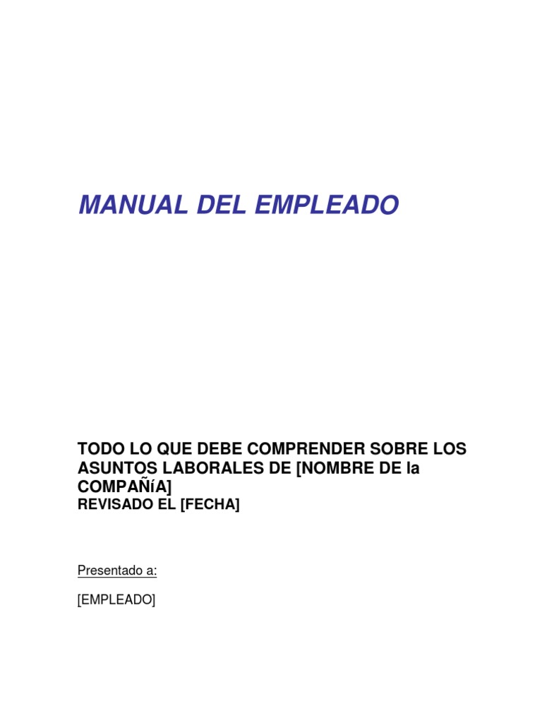 Manual Del Empleado | PDF | Gestión de recursos humanos | Invalidez