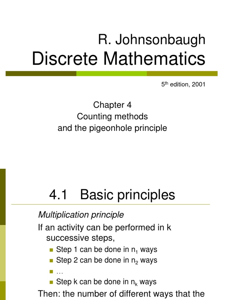 ch4 - Counting Principle | PDF | Probability Theory | Mathematical Analysis