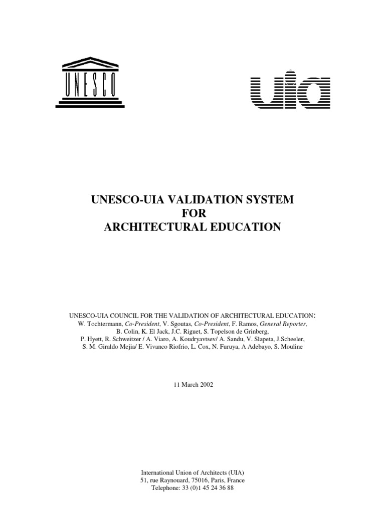 Unesco Uia Validation | PDF | Design | Architect