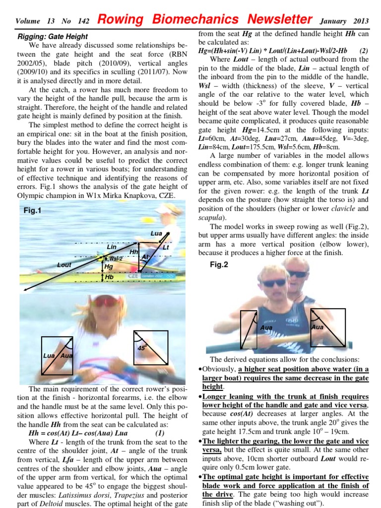 Rigging: Gate Height | PDF | Rowing (Sport) | Shoulder