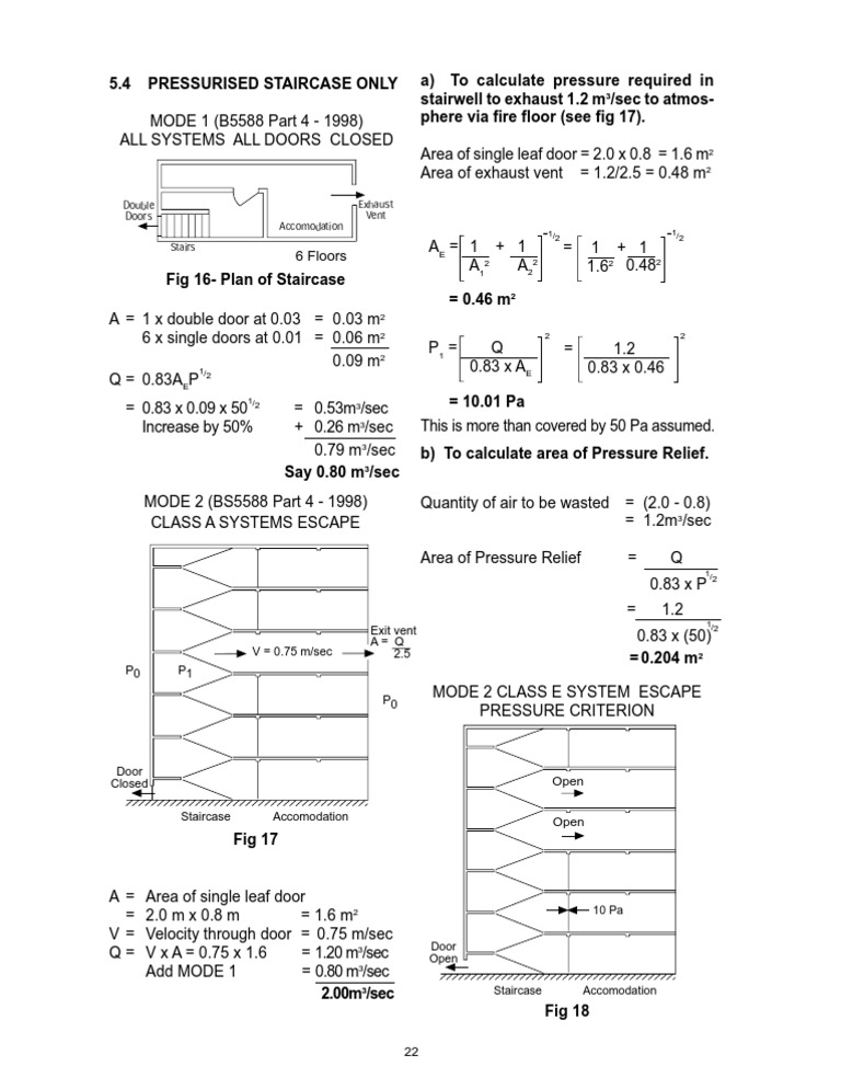 Calculating Pressurized Staircase Requirements | PDF