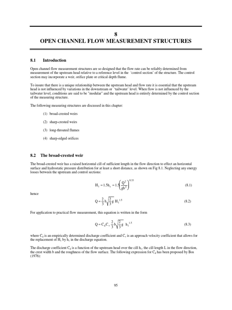 Open Channel Flow Measurement Structures | Download Free PDF ...