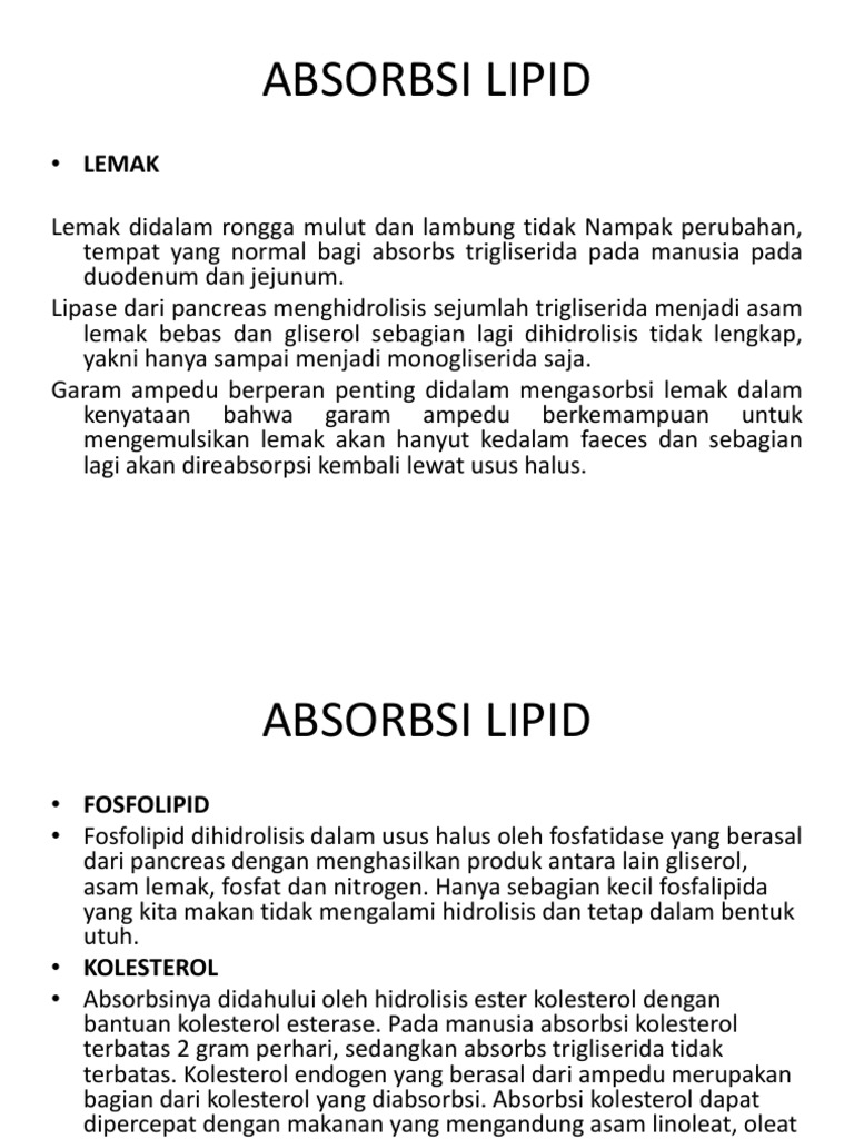 Absorbsi Lipid | PDF | Kesehatan Holistik