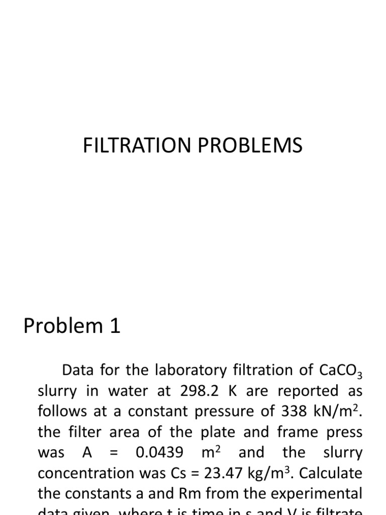 Filtration Problems | PDF