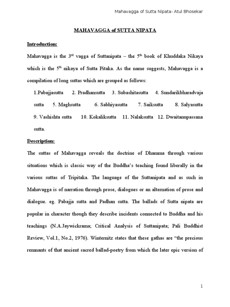 MAHAVAGGA | PDF | Gautama Buddha | Buddhist Philosophy