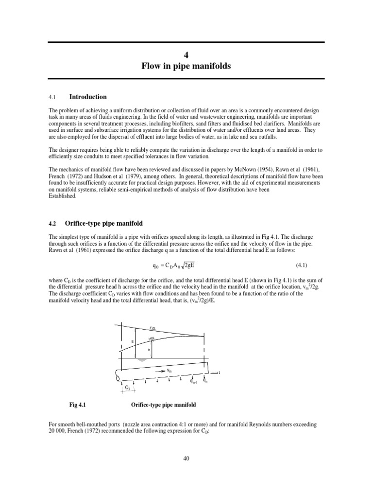 Flow in Pipe Manifolds | PDF | Fluid Mechanics | Soft Matter