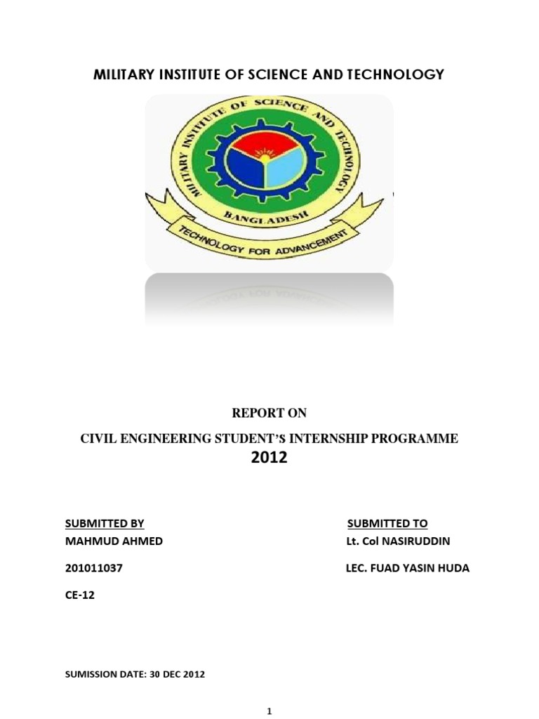 A Report On Civil Engineering Internship at Advance Development ...