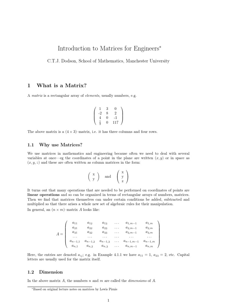 Matrices Notes | PDF | Determinant | Matrix (Mathematics)