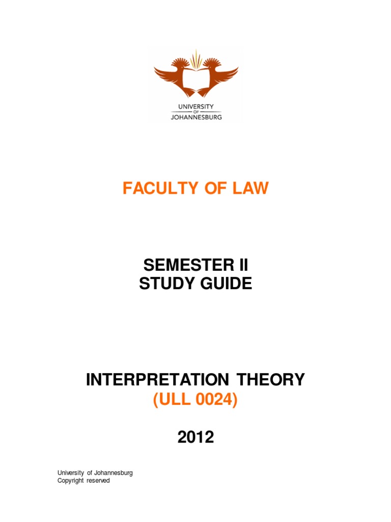 Interpretation Theory Study Guide 2012 | PDF | Statutory Interpretation ...