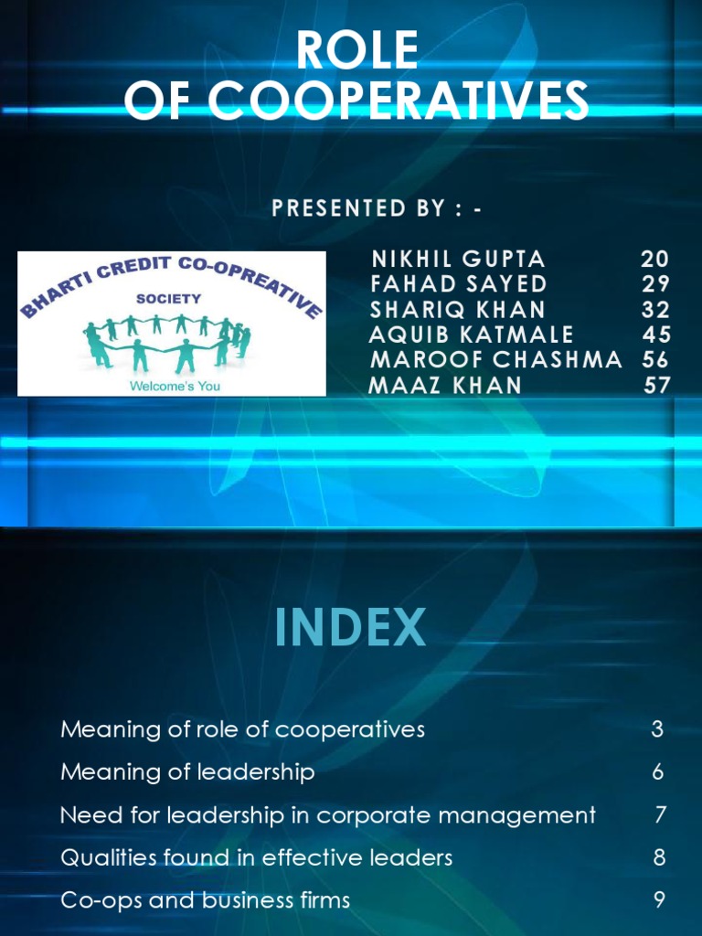 Role of Cooperative | PDF | Cooperative | Leadership