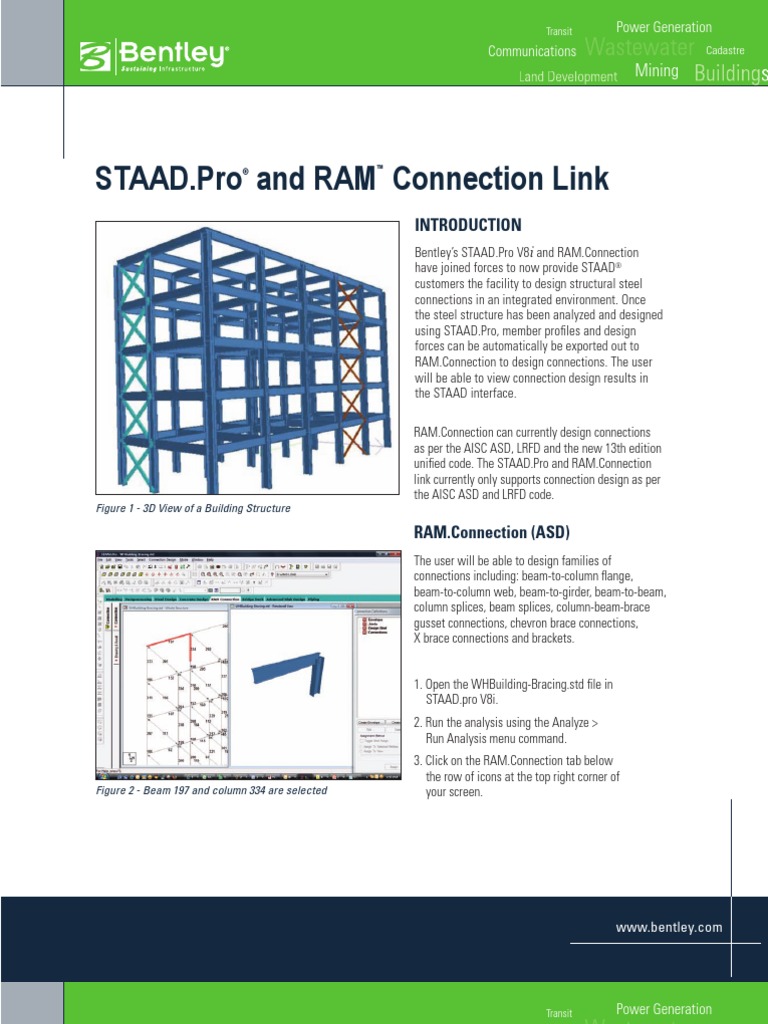 STAAD.Pro & RAM.Connection Guide | PDF
