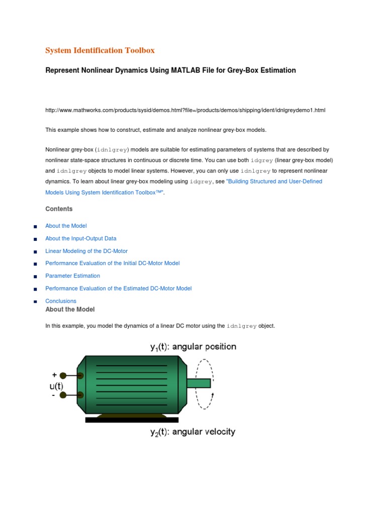 System Identification Toolbox - DC Motor | PDF | Parameter (Computer Programming) | Applied ...