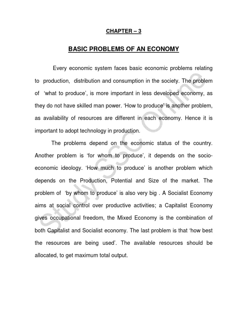Basic Problems of Economy | PDF | Economic System | Capitalism